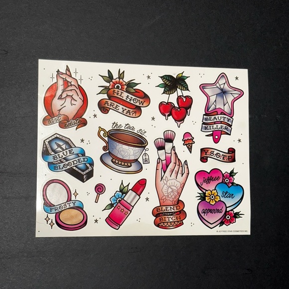 Jeffree Star | Design | Jeffree Star Makeup Tattoo Stickers Flash Sheet ...